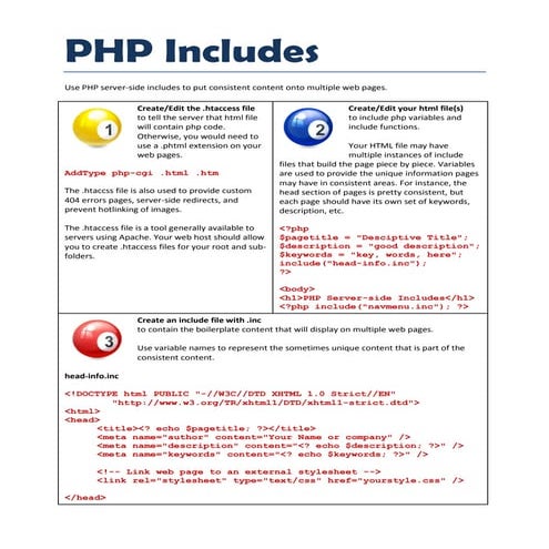 PHP Includes | PDF | Web Design and HTML | Internet