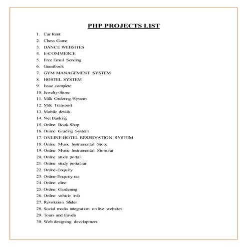 CSE Php mini-list | DOCX