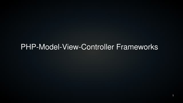 Php Model View Controller Frameworks Ppt 6826