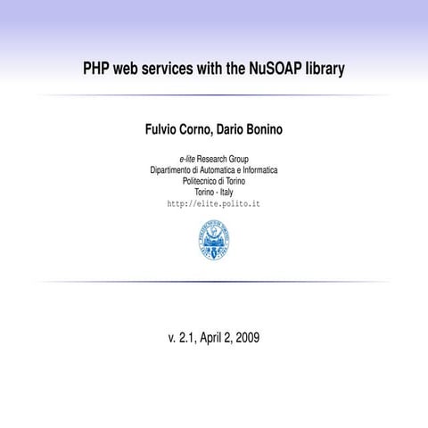 Web Services In Php Using The Nusoap Library Ppt