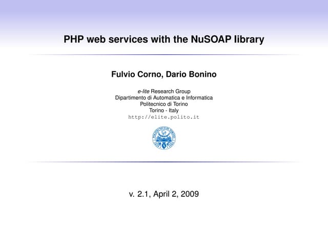 Web Services In Php Using The Nusoap Library Ppt
