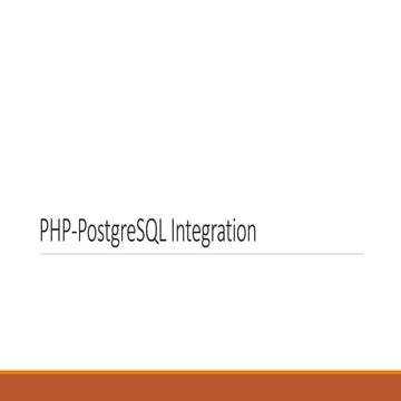 Php Postgresql Integration Ppt