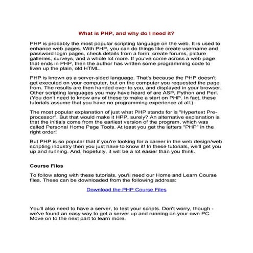 Php Tutorial Pdf
