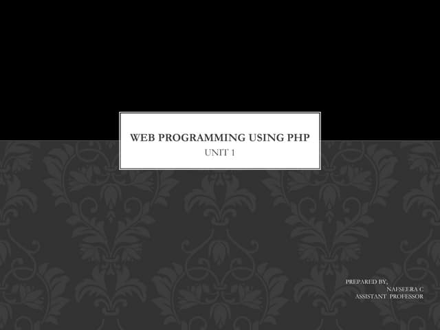 Web Programming Using Php Unit1 Introductionpdf 3395