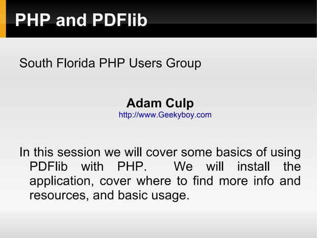 Php And Pdflib Odp Programming Languages Computing 6417