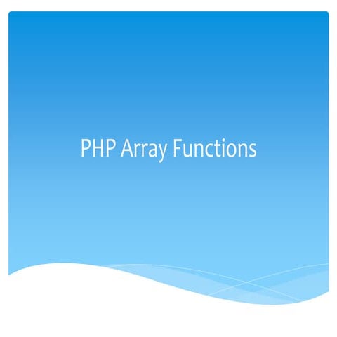Php Array Functions Pptx