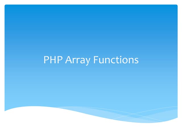 Php Array Functions Pptx