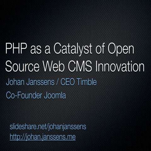 Php As A Catalyst Of Open Source Web Cms Innovation Pdf