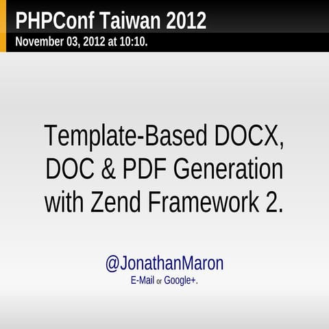 Phpconf taiwan-2012 | PPT
