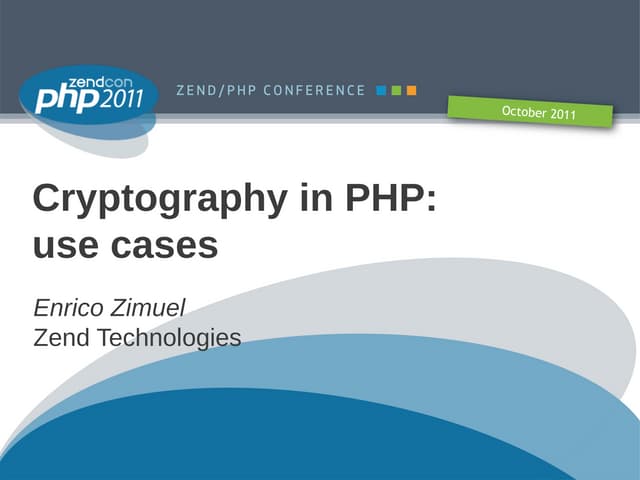 Cryptography in PHP: use cases | PPT Cryptography in PHP: use cases | PPT