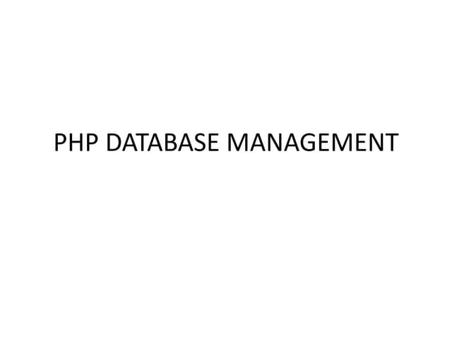 Php Database Managementpptx 0963