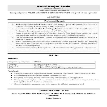 Php developer 03exp_rasmi_ranjan | DOCX