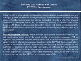 Custom PHP Development Services | PPT