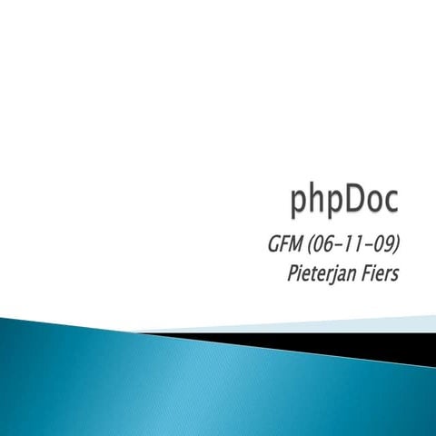 PHPDoc | PPTX | Web Design and HTML | Internet