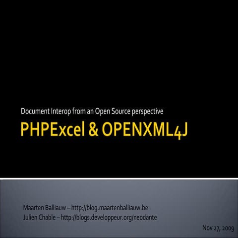 Phpexcel And Openxml4j Ppt