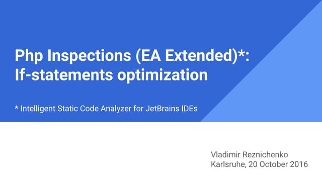 Php Inspections Ea Extended If Conditions Optimization Ppt
