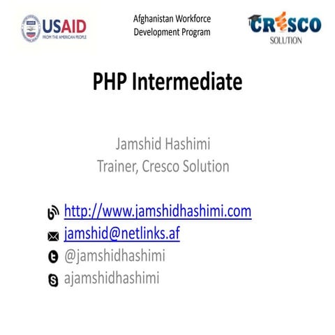 Php Intermediate Pptx Web Development Internet 3133