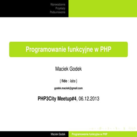 PHP meetup#4 Godek | PPT