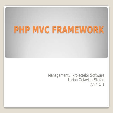Php mvc framework | PPT