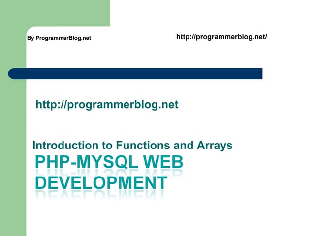 Php My Sql Functions Arrays Tutorial 2818