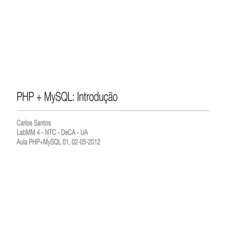 Aula 01 Phpmysql Labmm4 Ppt 