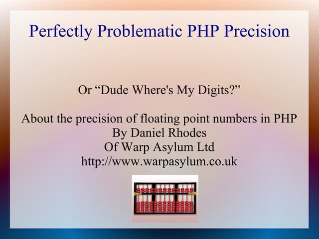 Php Floating Point Precision Ppt 3076