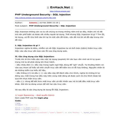 Php Security Sql Injection Pdf