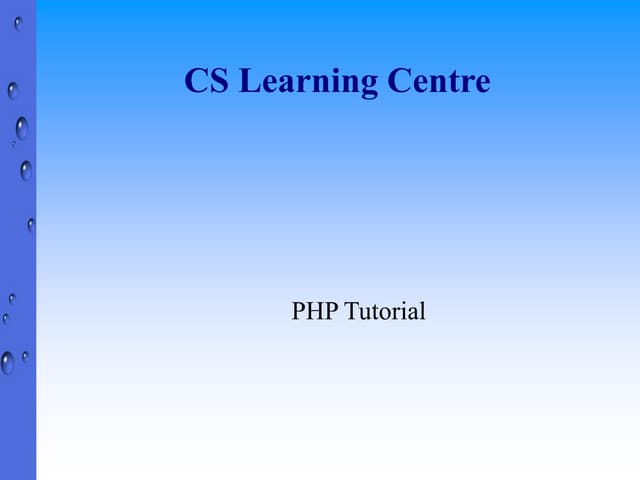 Php tutorial handout | PDF