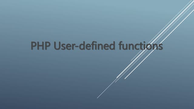 php user defined functions | PPT php user defined functions | PPT