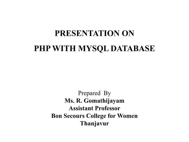 Php With Mysql Ppt Pptx