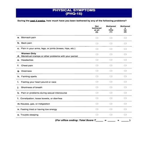 PHQ-15 | PDF