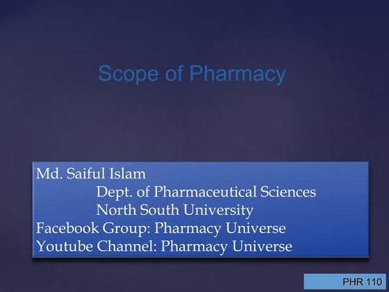 Scope and potential_of_pharmacy_profession | PPTX | Pharmaceutical ...