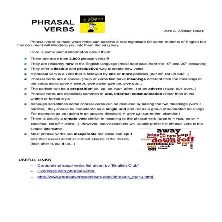Common Phrasal verbs for A2 level learners | PDF
