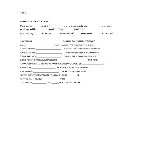 Phrasal verbs unit 2 and 3 | PDF