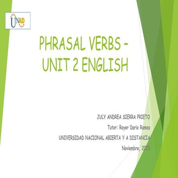 Phrasal verbs –unit 2 english | PPT