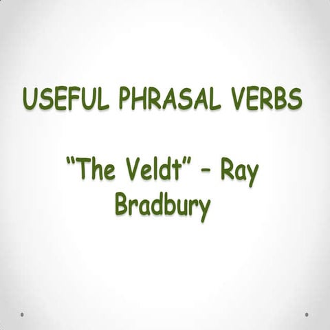 Photo Summary of "The Veldt," by Ray Bradbury | PPTX