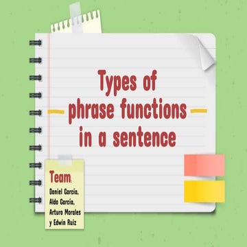 Types of phrase functions in a sentence.pptx | Desserts and Baking ...