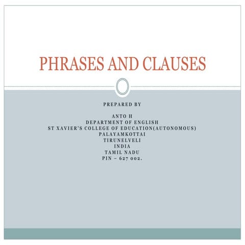 Phrases and clauses | PPTX