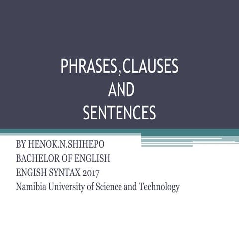 Phrases,clauses and Sentances | PPTX