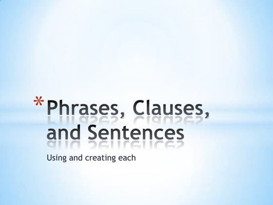 Phrases and clauses | PPTX