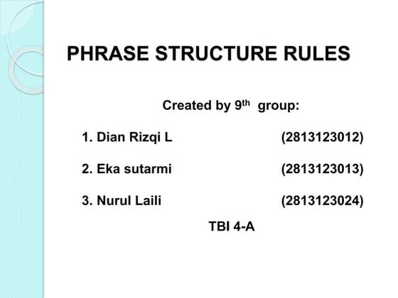 Presentation of tagmemic grammar | PPT