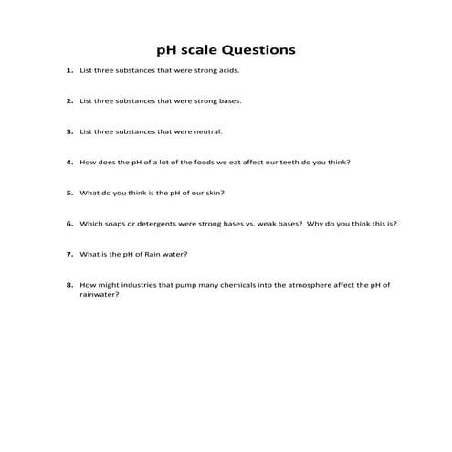 P h scale questions | DOCX