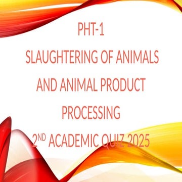 Slaughtering of Animals and Animal Product Processing | PPTX