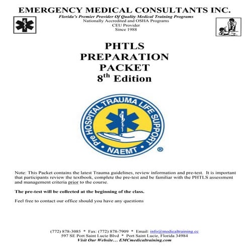 Phtls prep-packet-2-day | PDF