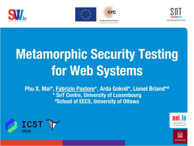 Metamorphic Security Testing for Web Systems | PDF Metamorphic Security Testing for Web Systems | PDF
