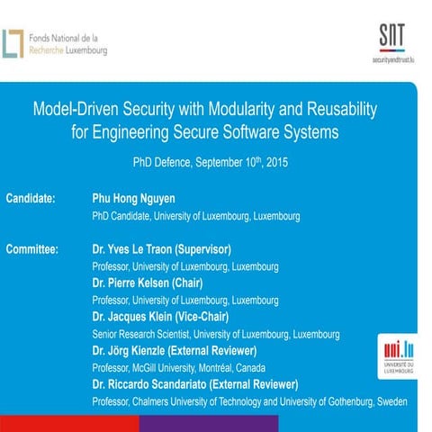 Model Driven Security With Modularity And Reusability For Engineering Secure Software Systems Ppt