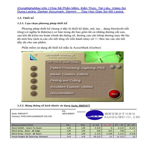 Tai Lieu Huong Dan Su Dung Optitex PDS Thiet Ke Thoi Trang | PDF
