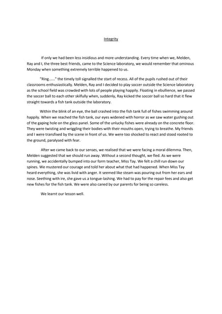 Oral reading passage and list of comments | DOC