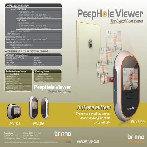 Brinno PeepHole Viewer PHV1330- Brochure | PDF
