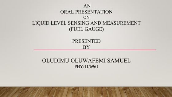 LEVEL MEASUREMENT: DIRECT METHOD | PPT